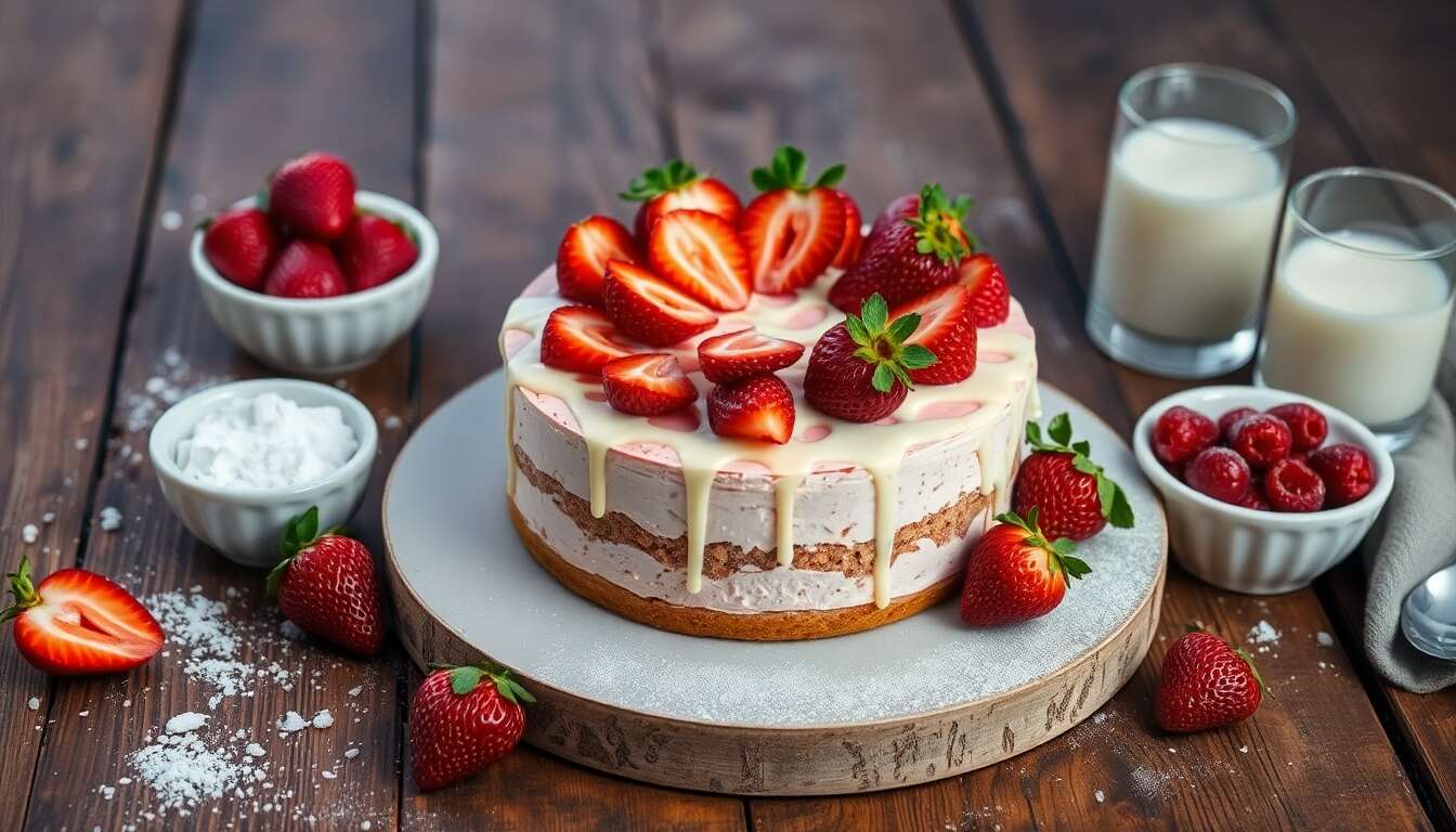 Gâteau mousseux aux fraises : une douceur irrésistible