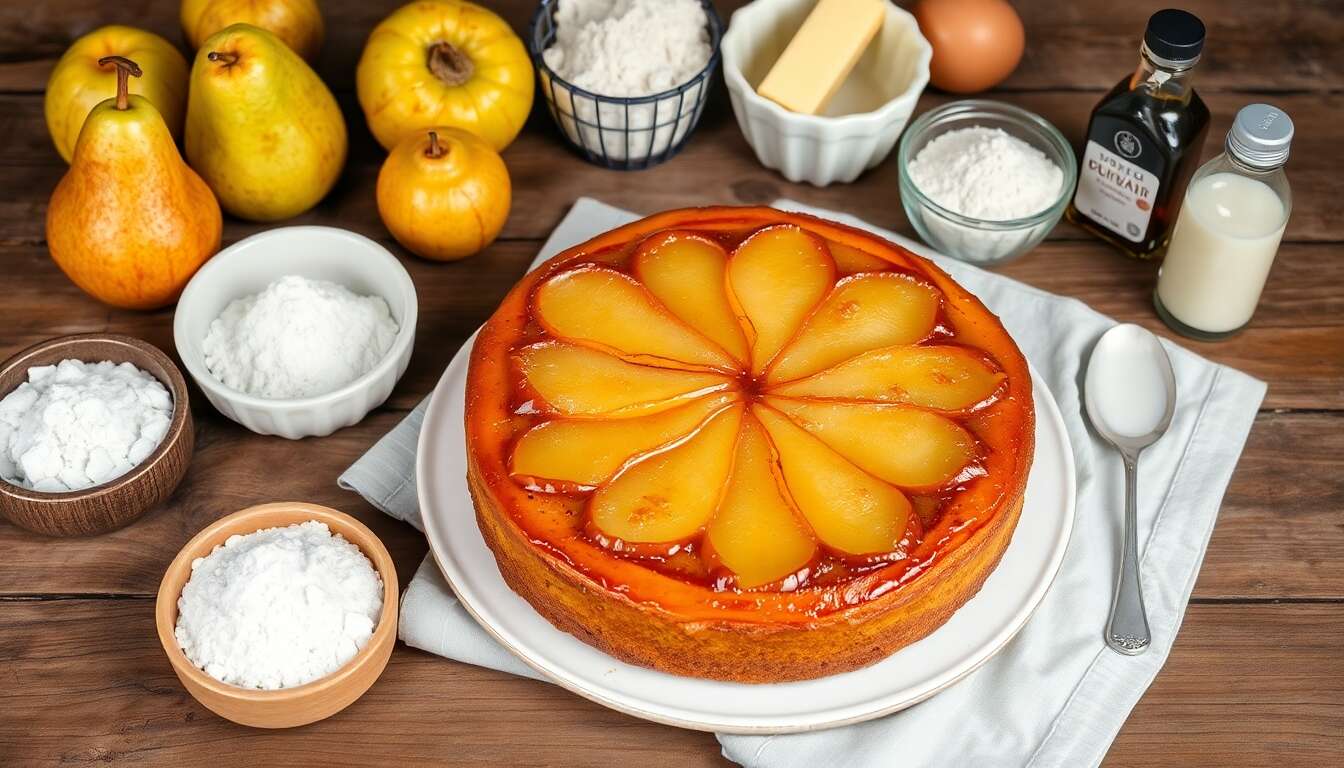 Gâteau renversé aux poires : une douceur automnale