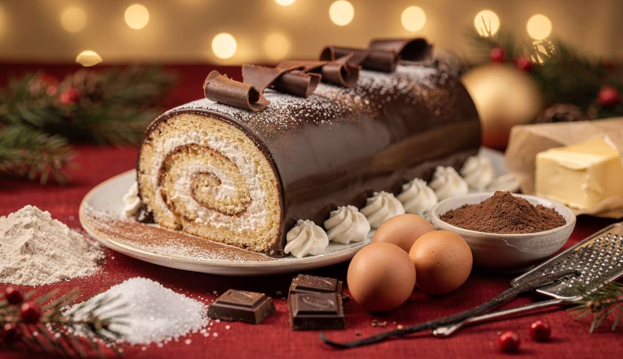 Gâteau parfait : bûche de Noël facile à l'Airfryer